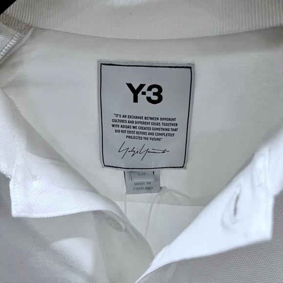 Y-3 | Shirts | Y3 Yohji Yamamoto Rubberized Embossed Logo White Polo Shirt | Poshmark